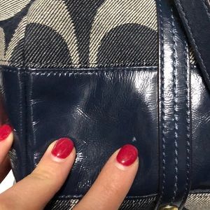 Coach | Bags | Coach Signature Denim Purse And Wallet | Poshmark